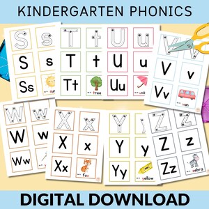 Phonics Alphabet Flashcards, Kindergarten Activity Cards, Magnetic ...