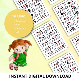 Phonics, CVC Word Flashcards, Consonant Vowel Consonant, Spelling & Reading Phonics Activity ...