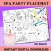 Spa Activity and Coloring Placemat, Slumber Party Idea, Printable Favor ...