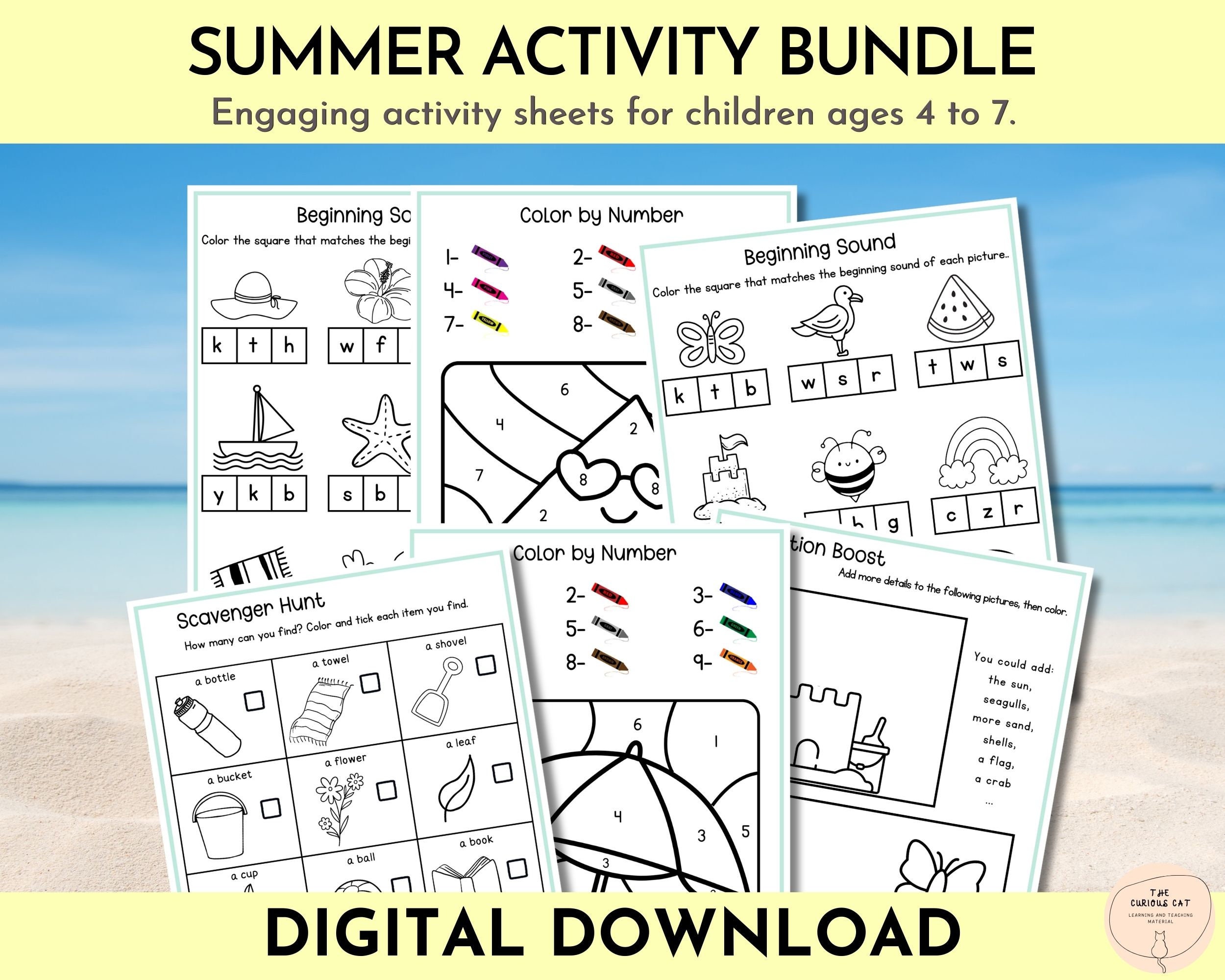 Summer Printable Activity Bundle, Summer Kids Activities, Kids ...