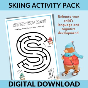 Kindergarten Worksheets, Winter Activities, Skiing Trip Activity Pack ...