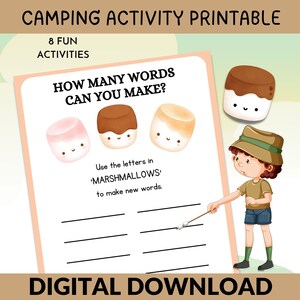 Camping Smores Game, Campfire Activities for Kids, Printables for ...