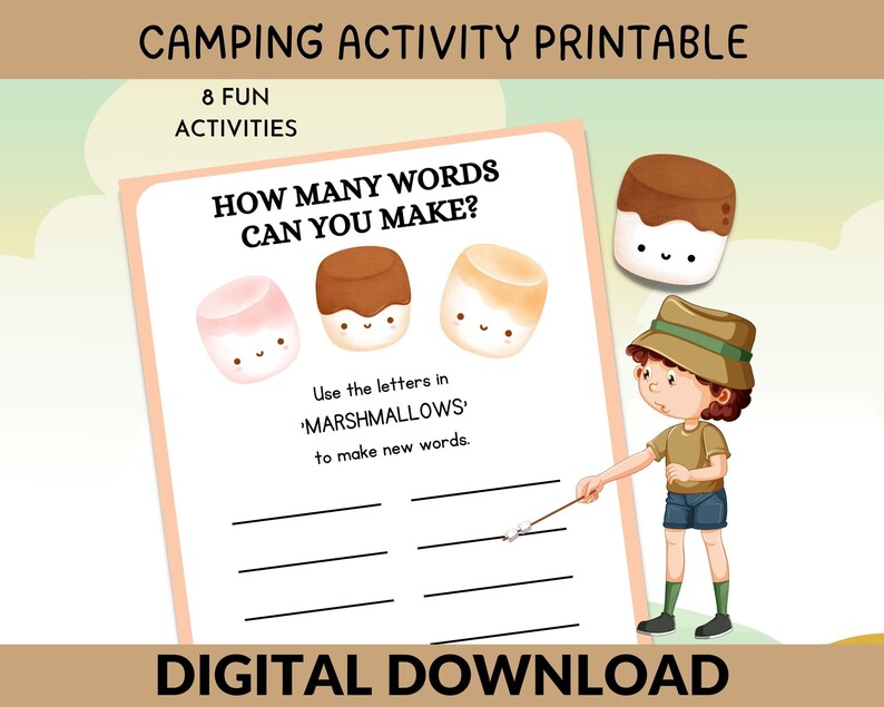 Camping Smores Game, Campfire Activities for Kids, Printables for ...