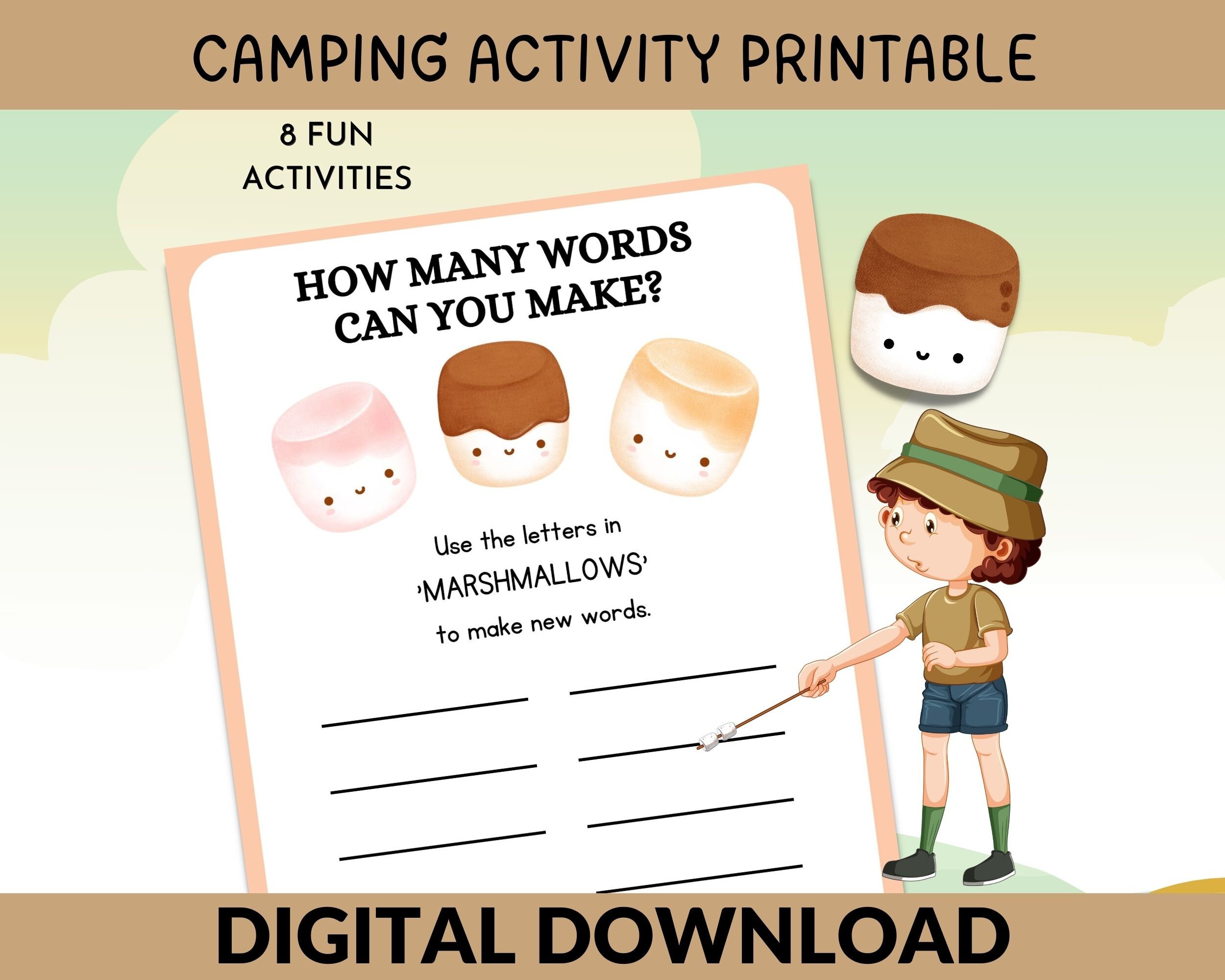 Camping Smores Game, Campfire Activities for Kids, Printables for ...