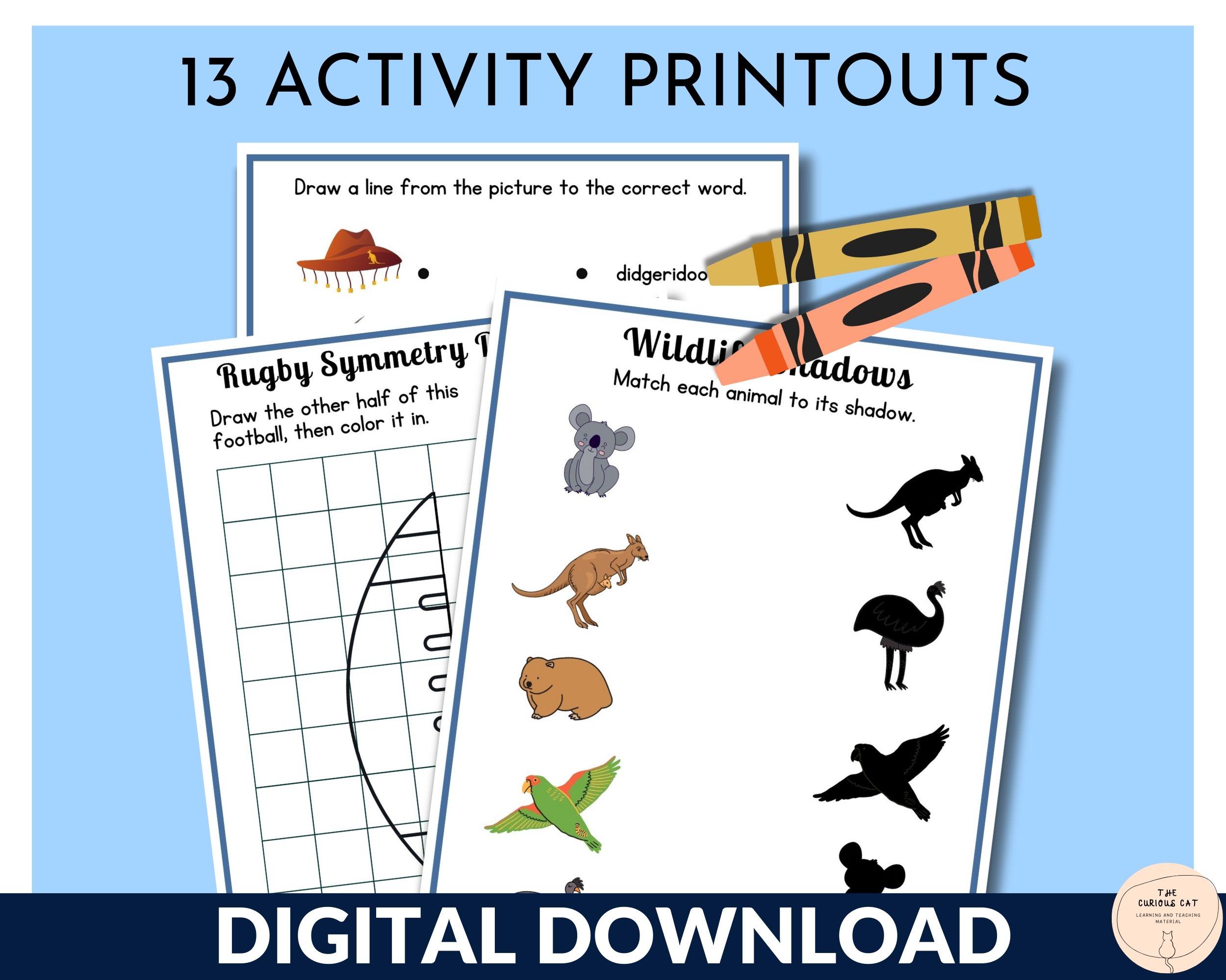 Country Study Printable, Travel Activity, Australia Learning & Travel ...