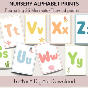 Alphabet Posters, Nursery Decor, Educational Wall Art Printable, ABC ...