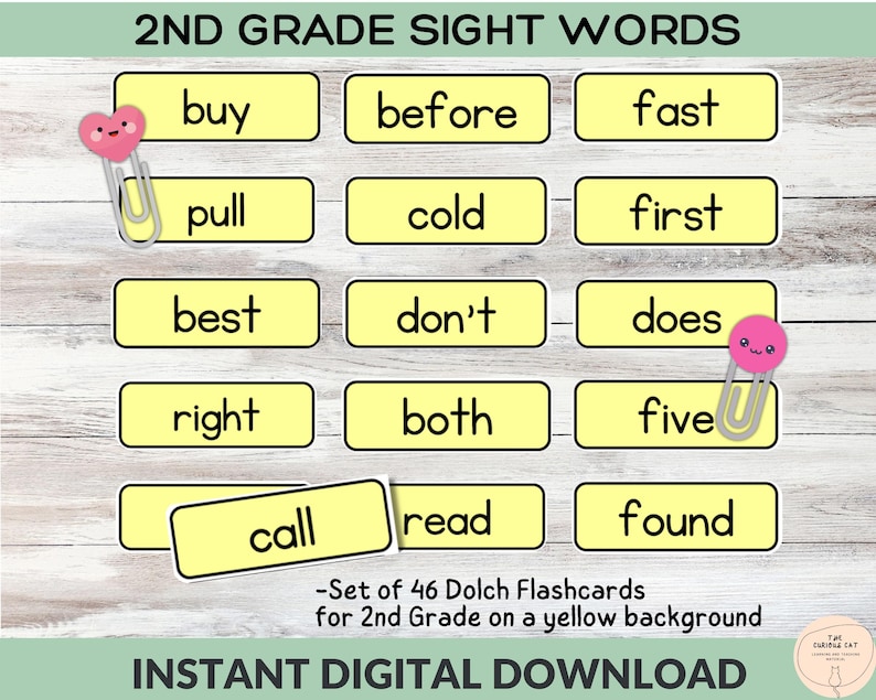 2nd Grade Sight Words, Dolch Sight Words Flashcards, Wordlists ...
