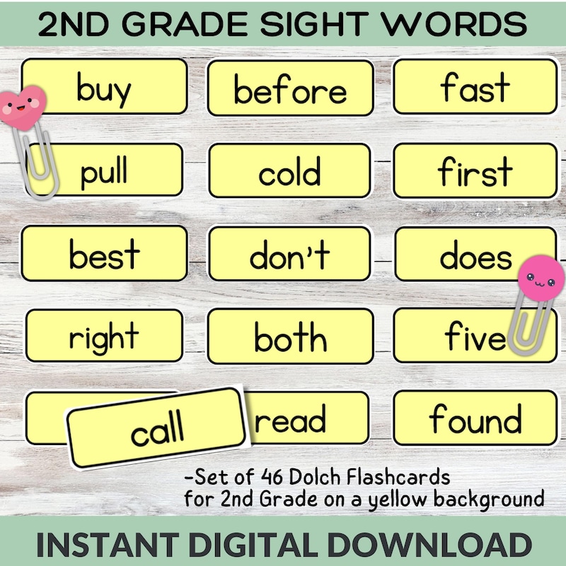 Dolch Sight Words - Etsy