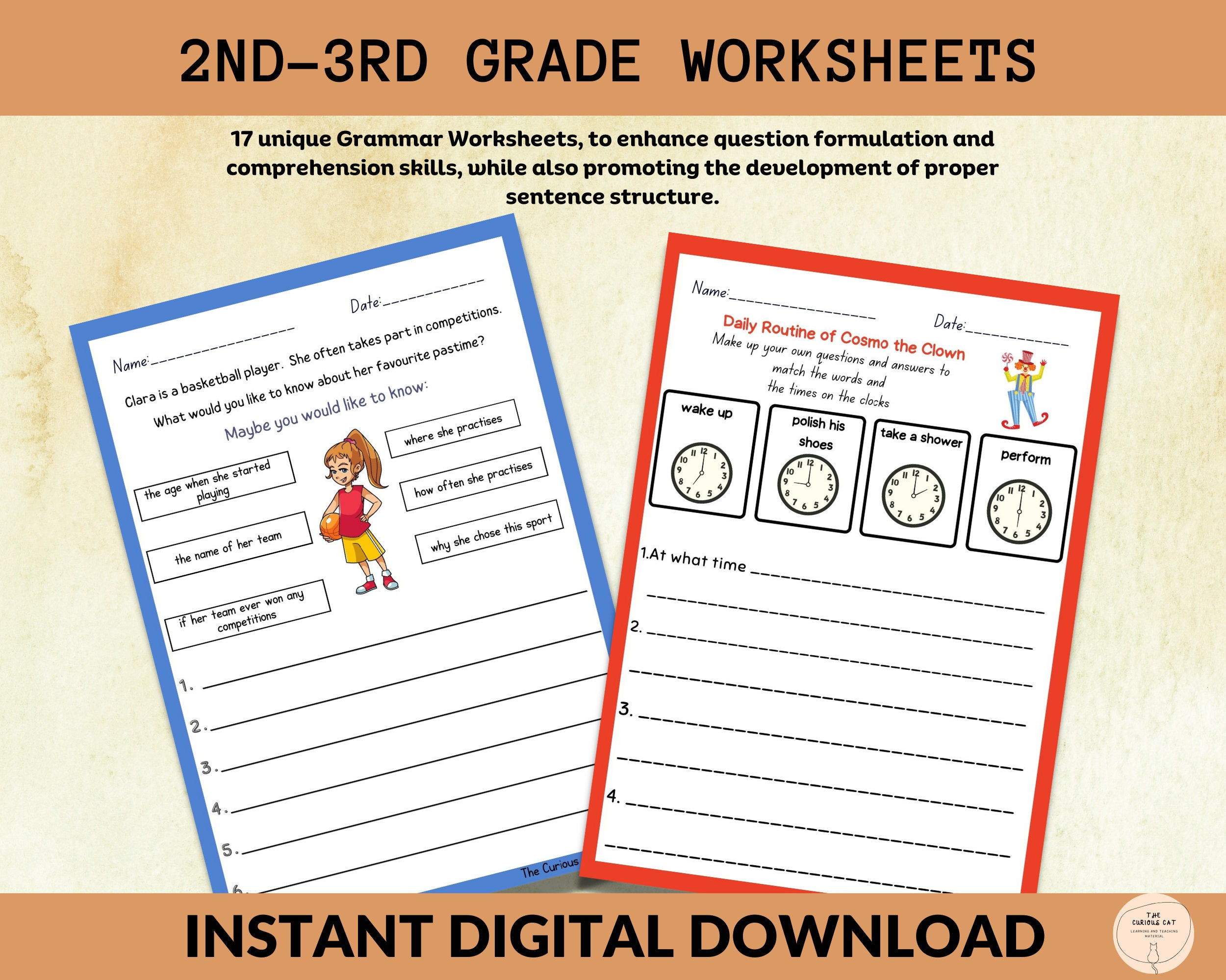 Reading & Writing Worksheets for 2nd - 3rd Grade | Sentence Building ...