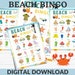 Printable Beach Bingo Game, Summer Bingo for Kids, Fun Beach Game ...