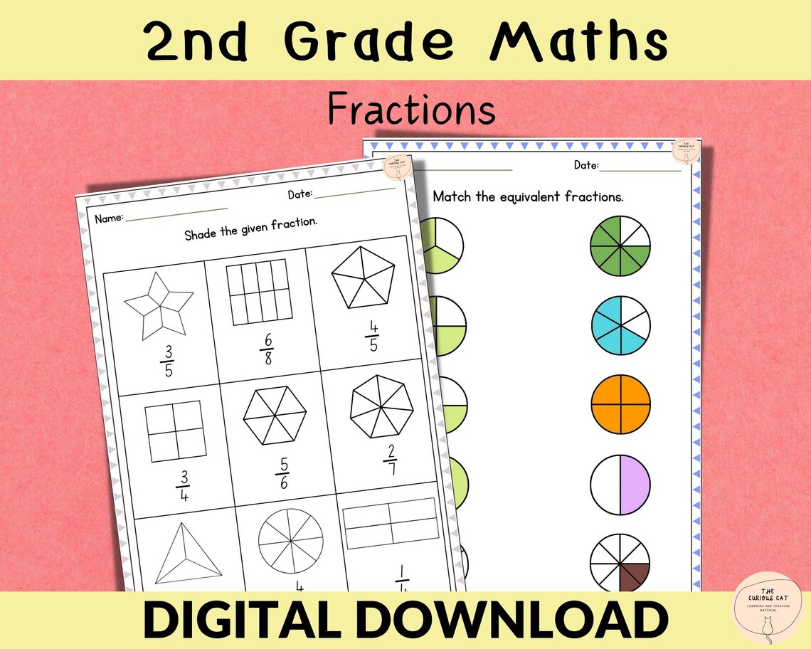 Maths Printables, Maths Worksheets, Fractions Worksheets for 2nd, 3rd ...