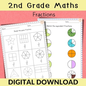 Maths Printables, Maths Worksheets, Fractions Worksheets for 2nd, 3rd ...