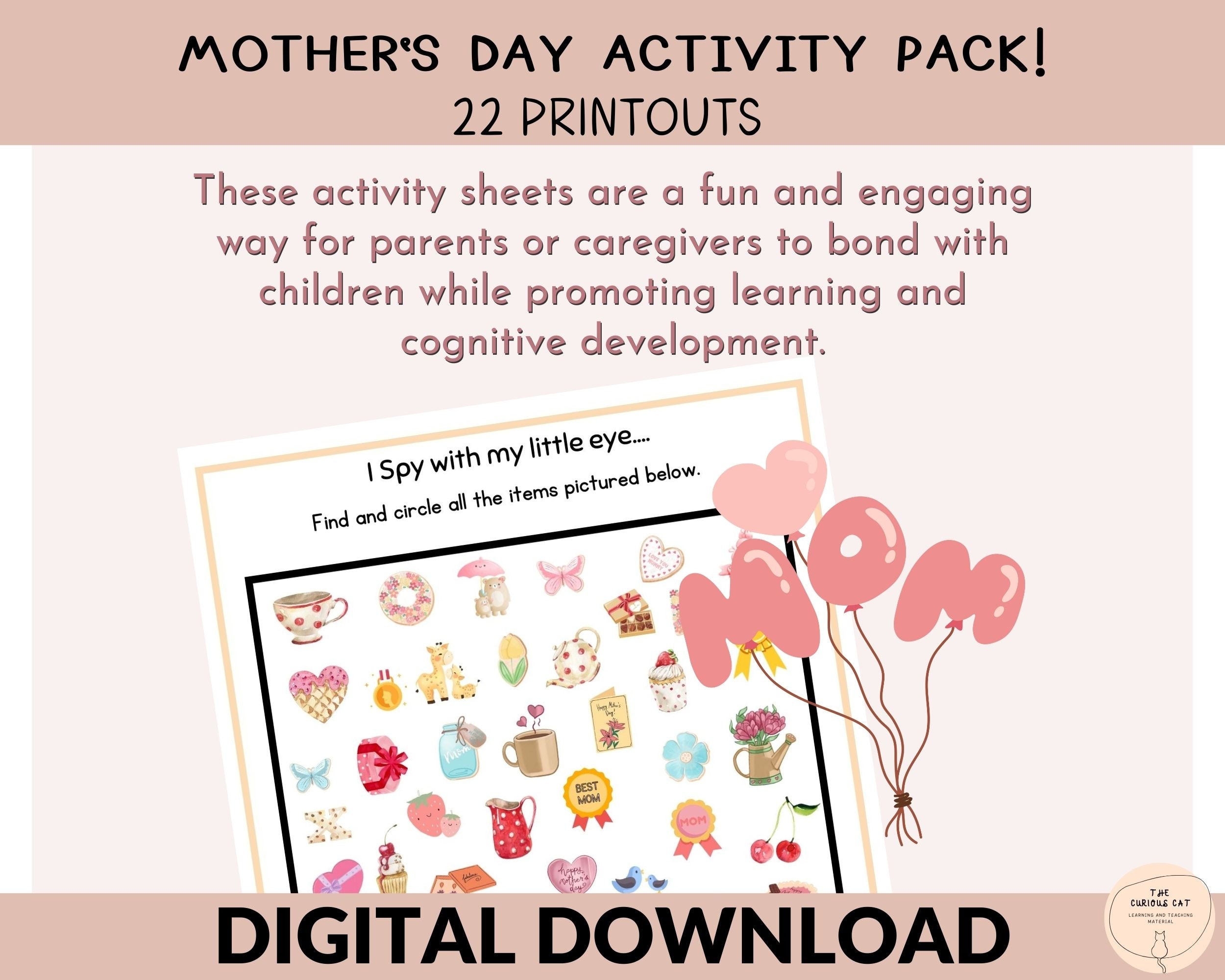 Mother's Day Activity Pack for Kids, Mothering Sunday Learning Pack ...