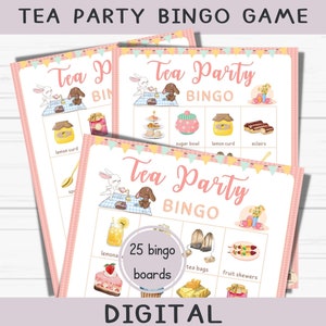 Tea Party Bingo Cards, Tea Party Games, Kids Printable Garden Party ...