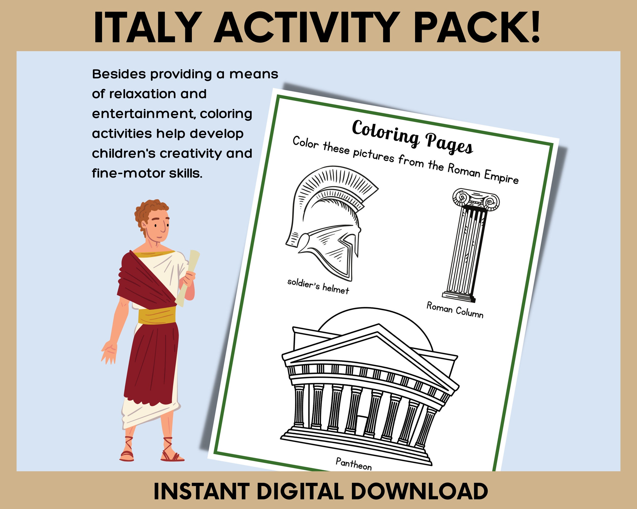 Italy Travel & Study Unit Activity Pack, Exploring Italy for Young ...