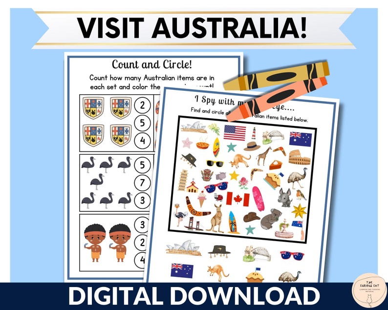 Country Study Printable, Travel Activity, Australia Learning & Travel ...