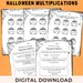 60 Maths Multiplication Practice Worksheets, Halloween Printables ...