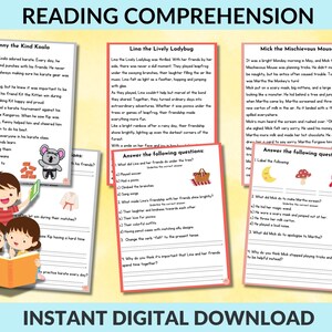 2nd-3rd Grade Reading Comprehensions Bundle | Writing Frames Printables ...