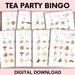 Vintage Tea Party Bingo Games, Bingo Cards, Labelled Calling Cards ...