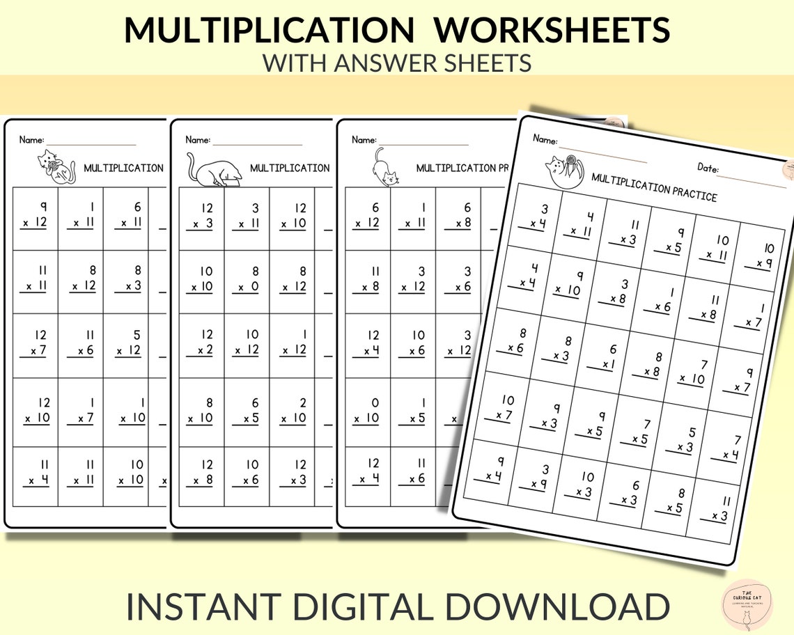 Multiplication Worksheets, 30 Multiplication Printouts for 2nd Till 5th ...