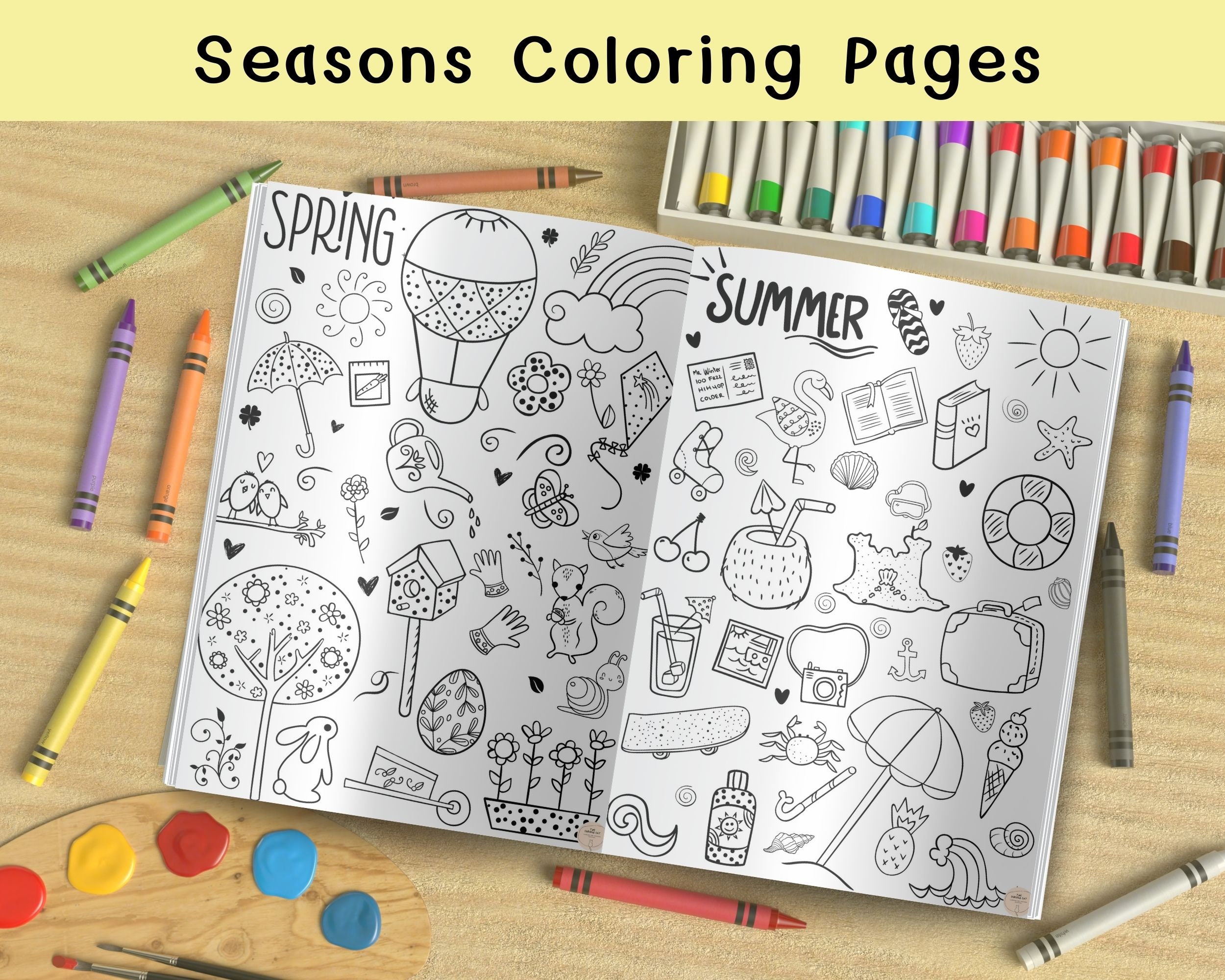 Seasons Coloring Pages Learn the Seasons for Kindergarten Coloring ...
