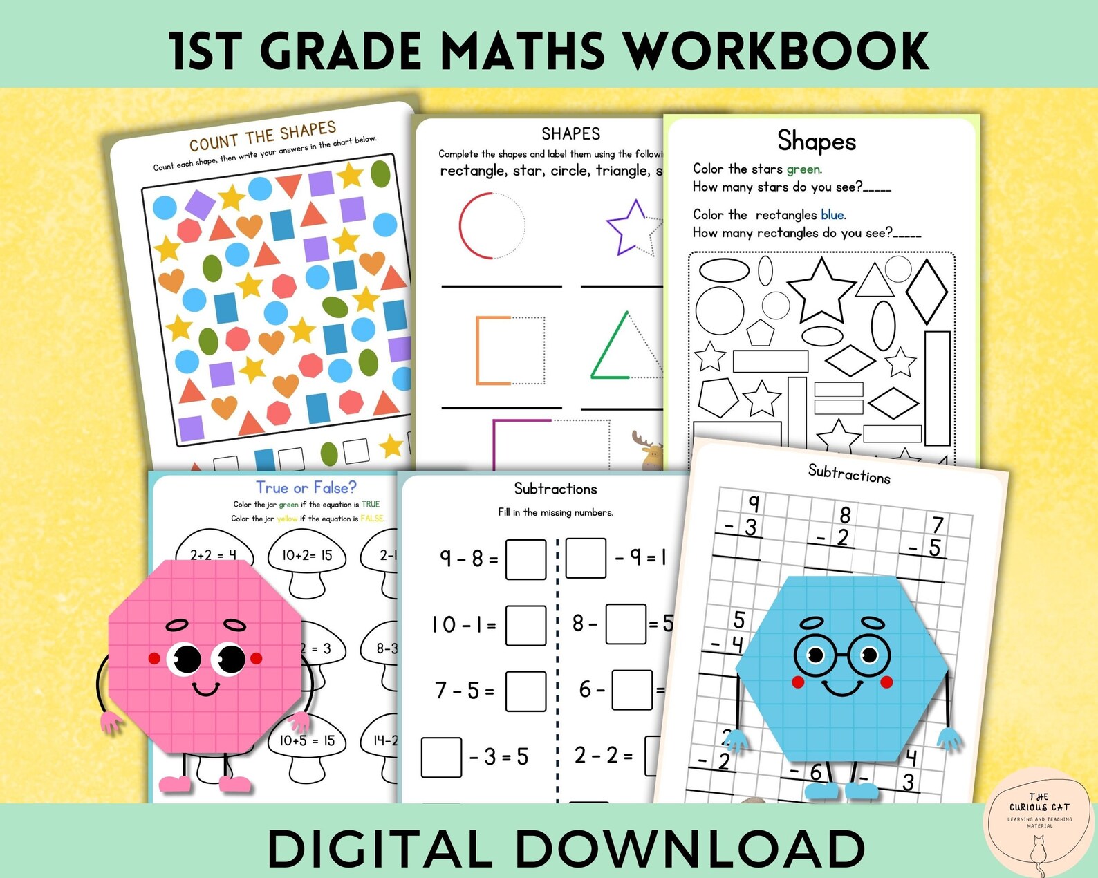 Maths Worksheets for 1st Grade, Maths Workbook, Addition, Subtraction ...