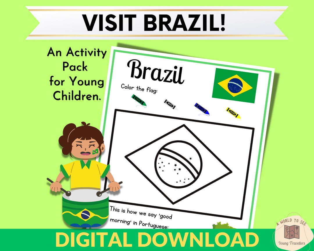 Brazil Worksheets; A Learning & Travel Pack for Young Children; Kids ...