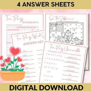 35 Tea Party Printable Activities, Bingo Game, Coloring Pages, High Tea ...
