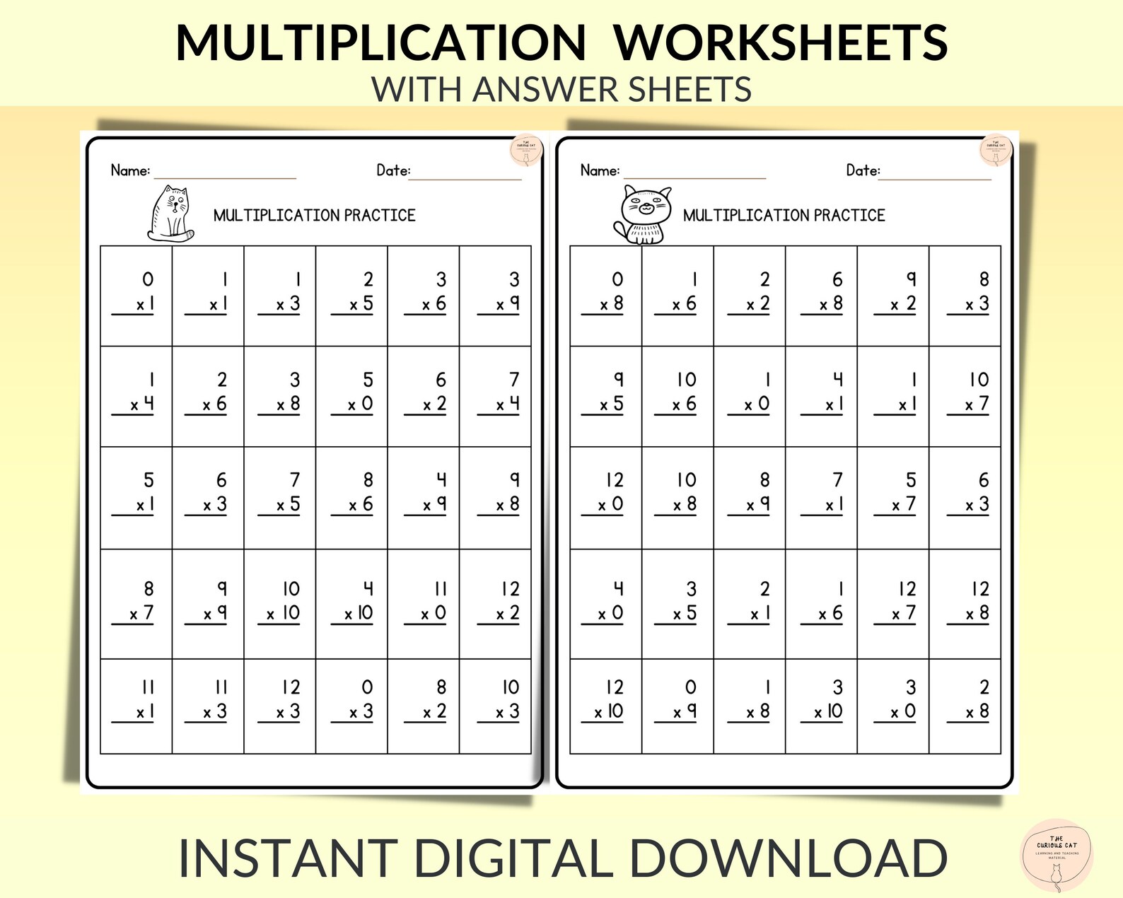 Multiplication Worksheets, 30 Multiplication Printouts for 2nd Till 5th ...