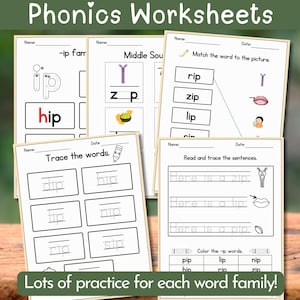 Phonics CVC Words Printable Worksheets for Kindergarten, CVC Word ...
