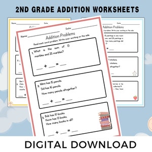 Addition Worksheets for 2nd Grade, Maths Printouts Educational Resource ...