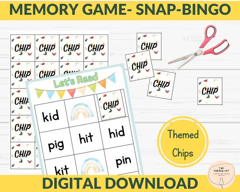 CVC Bingo and Card Games, Printable Bingo Cards and Games, Phonemic ...