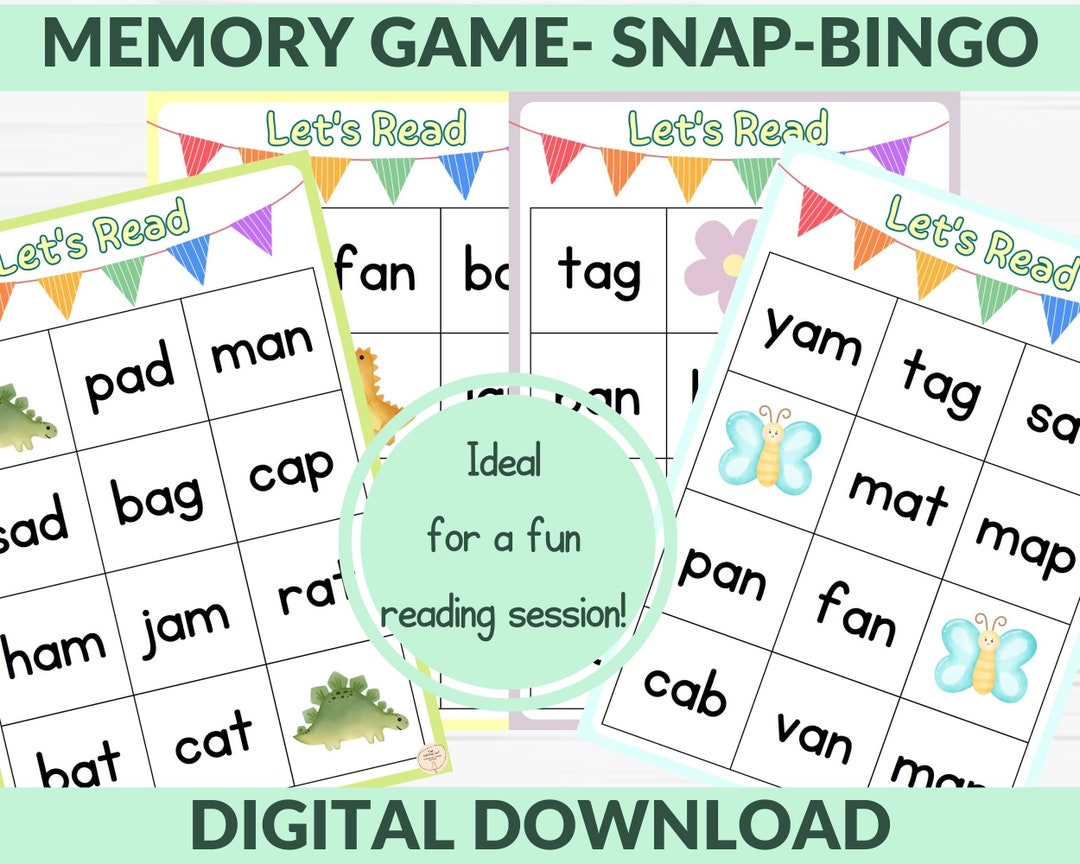 CVC Bingo and Card Games Printable Bingo Cards and Games - Etsy