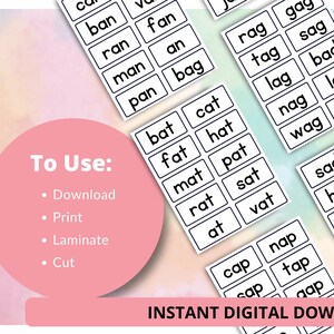 CVC Phonics Flashcards Cvc Word Kindergarten Phonics Phonemic Awareness ...