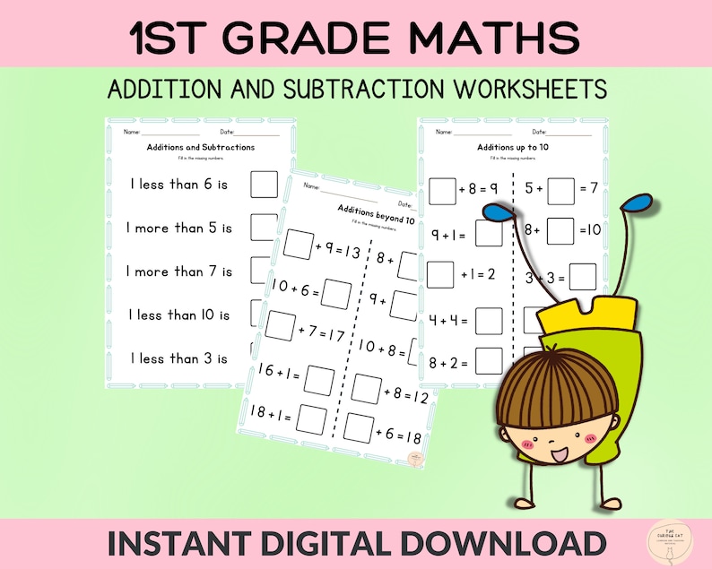 Addition and Subtraction Worksheets Maths 1st Grade Homeschool ...