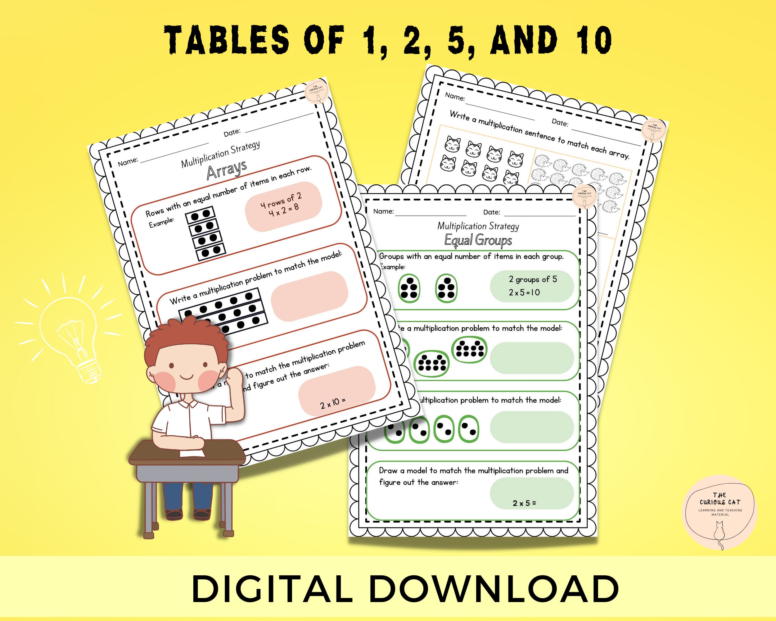 Multiplication Worksheets, Maths Printouts for 2nd Grade, Times Tables ...