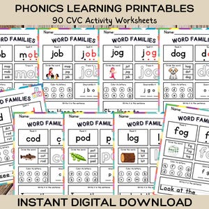 Printable Phonics CVC Worksheets: Reading and Tracing Activities ...