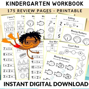 Printable Kindergarten Summer Workbook, Educational Activities for ...