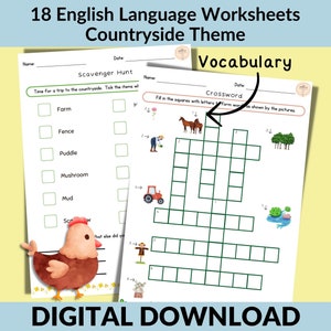 3rd Grade Worksheets, English Language Printables, 'in the Countryside ...