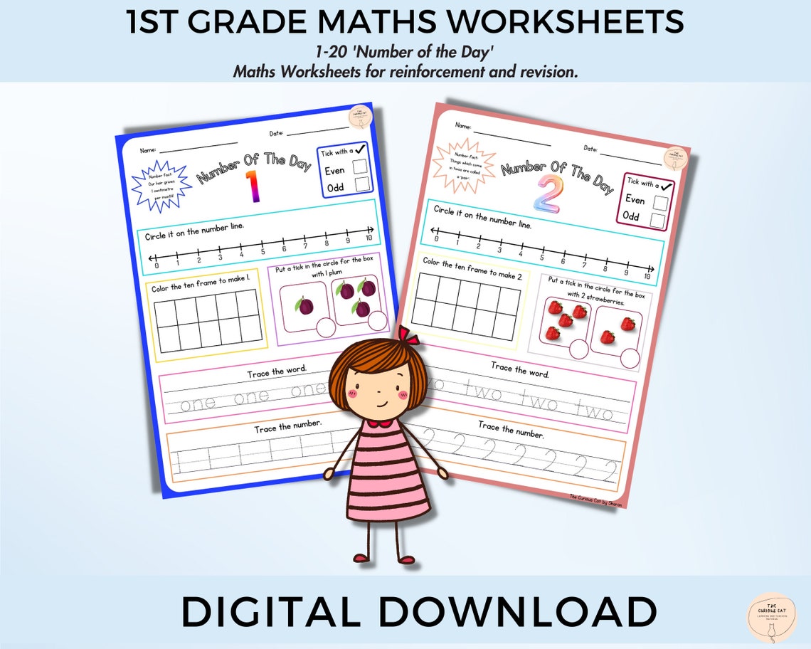 Maths Worksheets 1st Grade Printouts, Numbers 1 Till 20 Revision Work ...