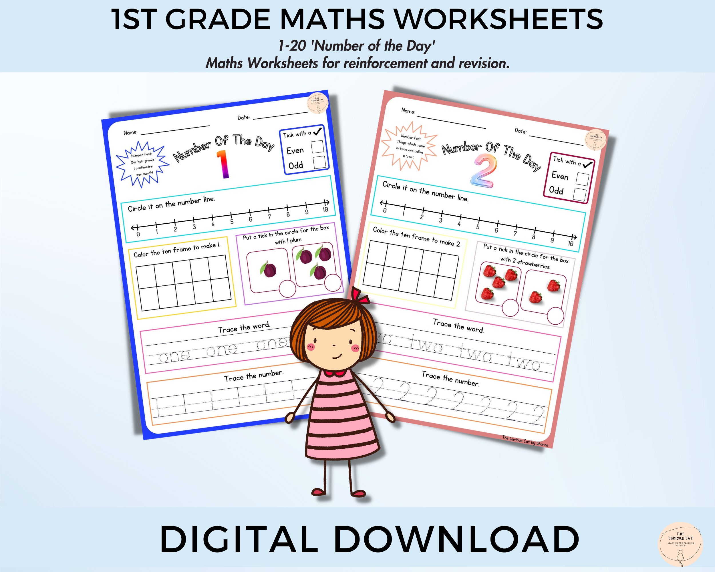 Maths Worksheets 1st Grade Printouts, Numbers 1 Till 20 Revision Work ...