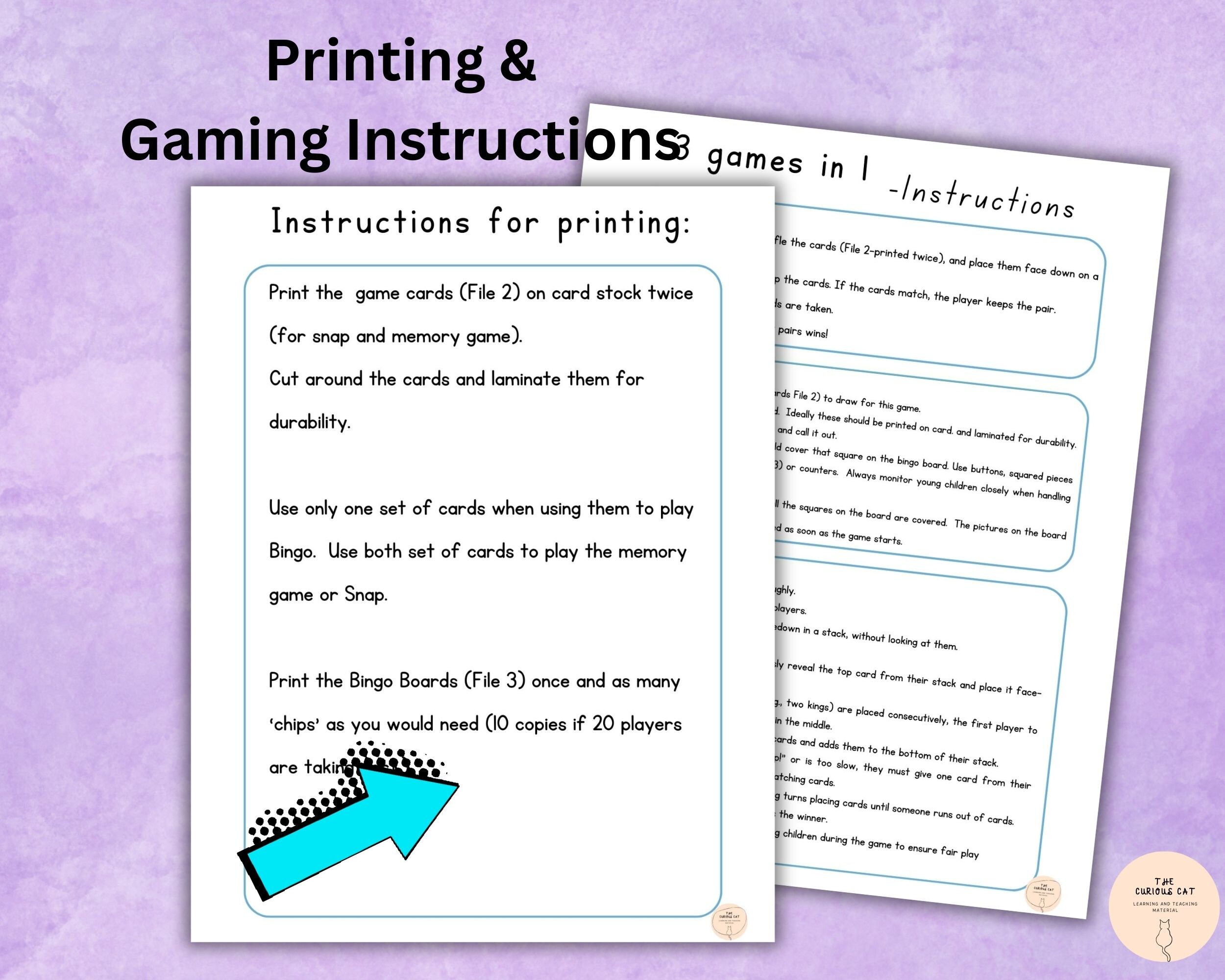 CVC Bingo and Card Games, Printable Phonics Cards, Phonics Reading Game ...