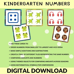 Kindergarten Numbers Activity, Printable Number Game, Addition ...