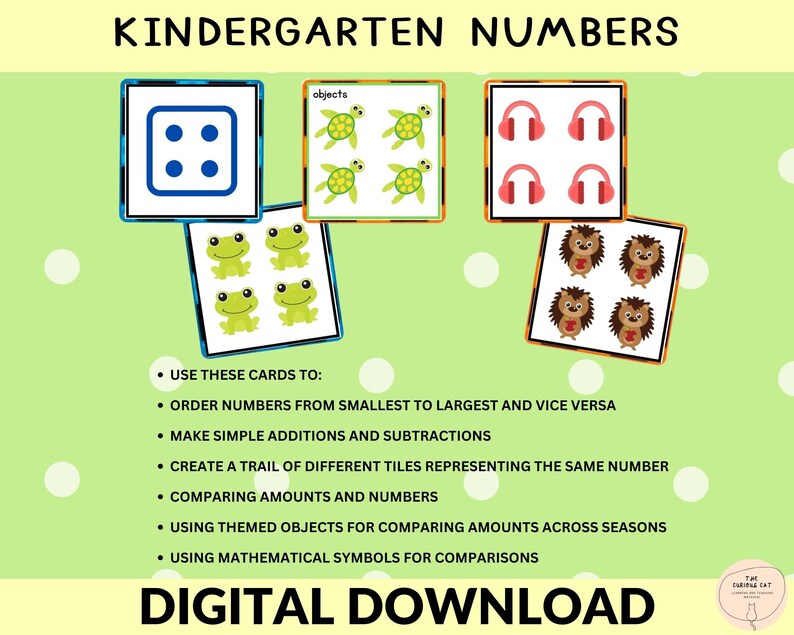 Kindergarten Numbers Activity, Printable Number Game, Addition ...