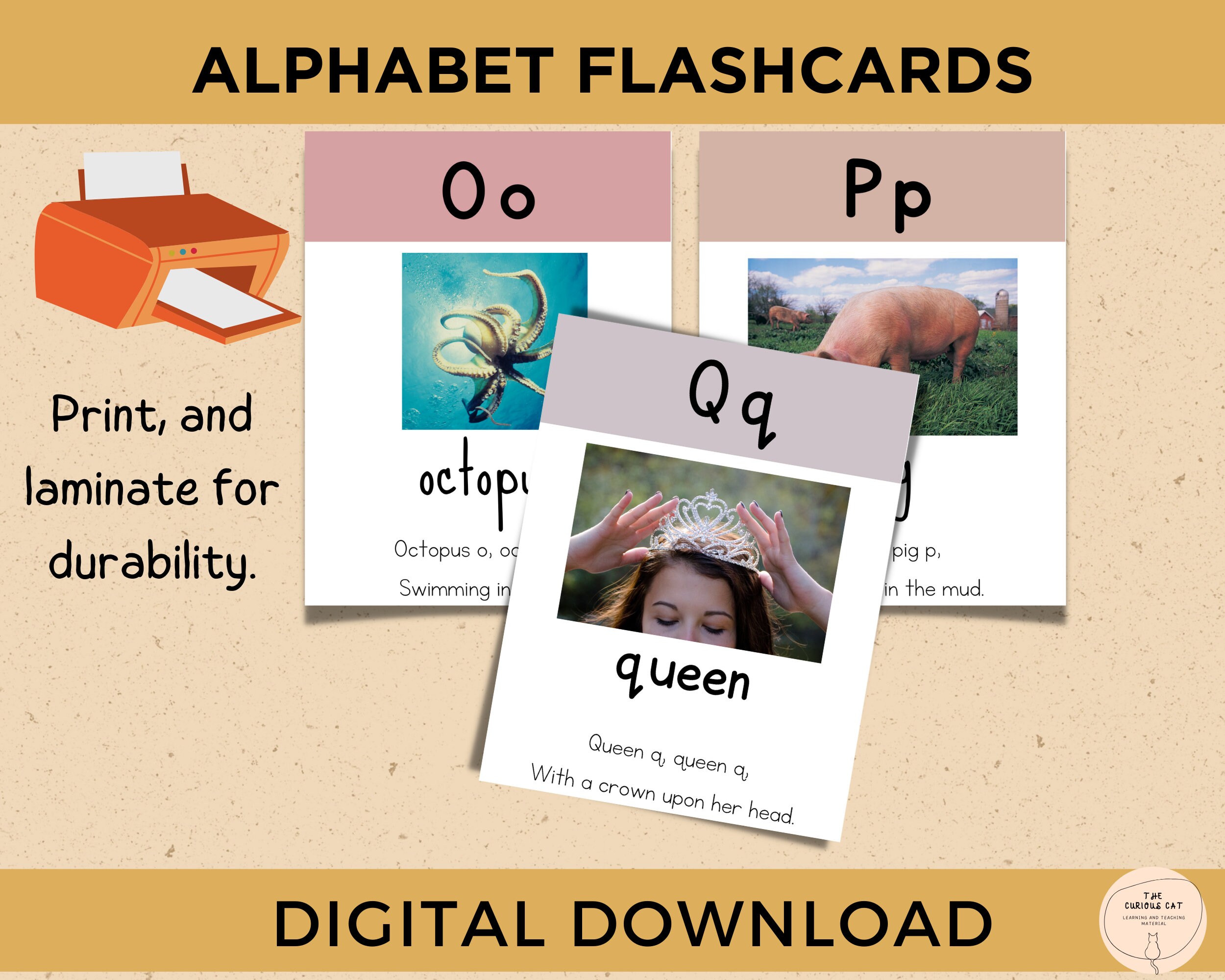 Alphabet Cards for Toddlers, Phonics Flashcards, Posters for Pre-school ...