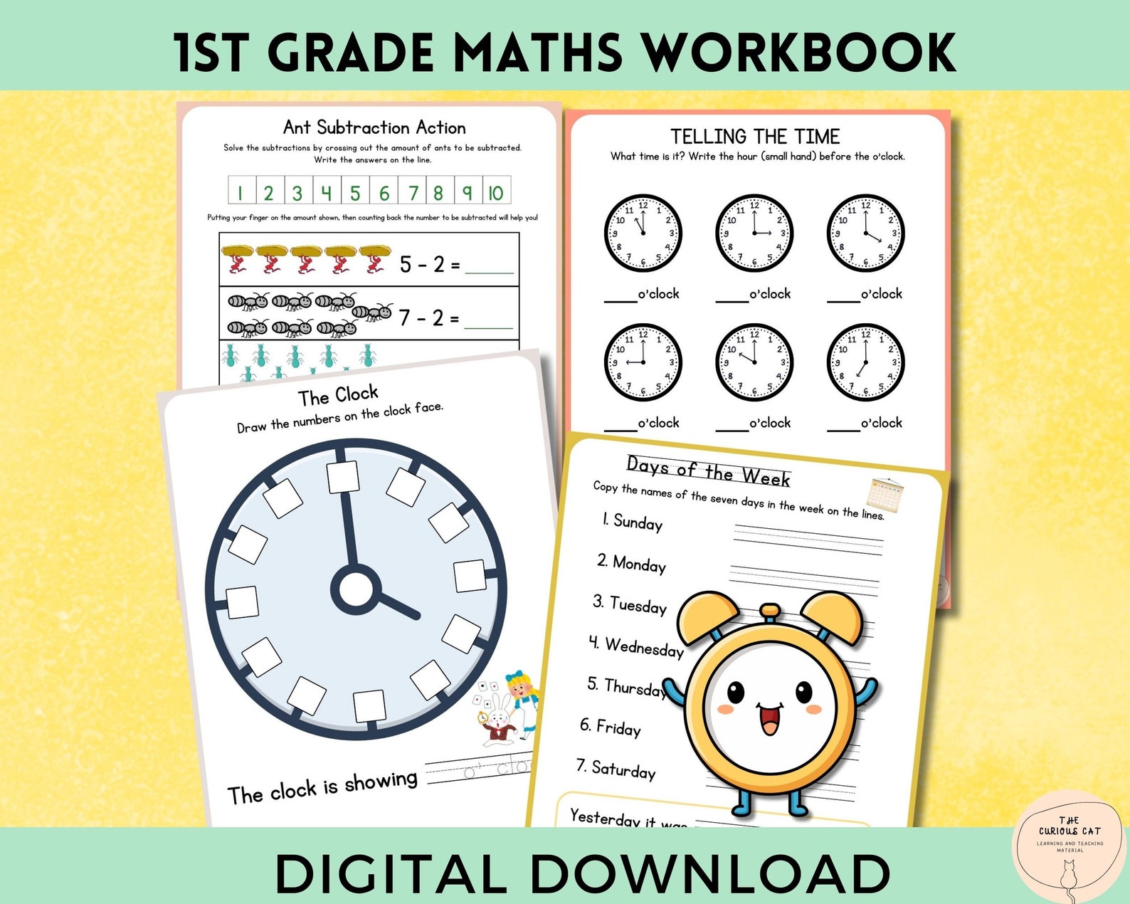Maths Worksheets for 1st Grade, Maths Workbook, Addition, Subtraction ...