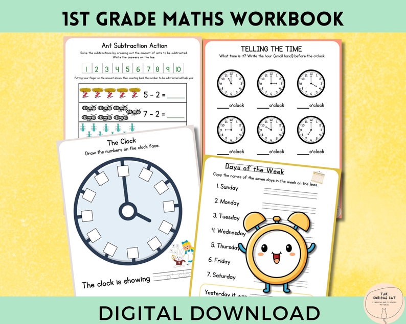 Maths Worksheets for 1st Grade | Maths Workbook | Addition Subtraction ...