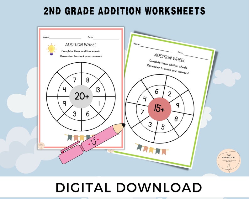 Addition Worksheets for 2nd Grade, Maths Printouts Educational Resource ...