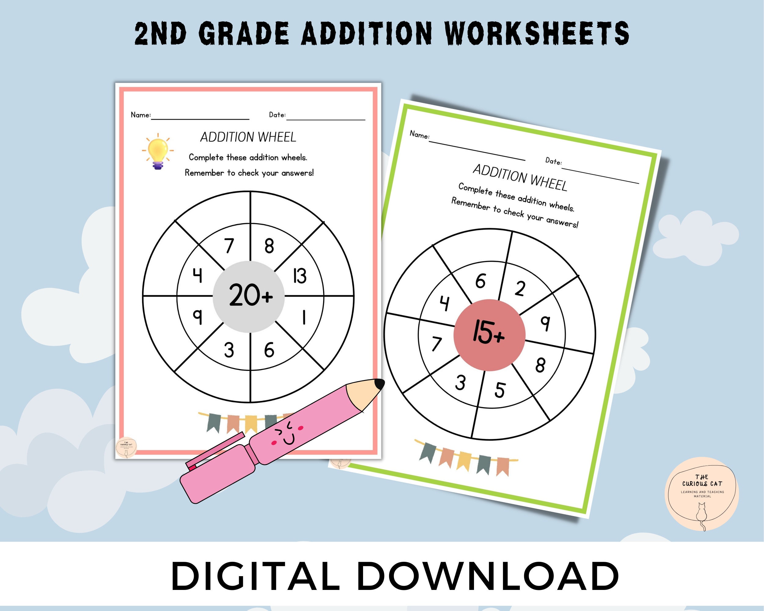 Addition Worksheets for 2nd Grade, Maths Printouts Educational Resource ...