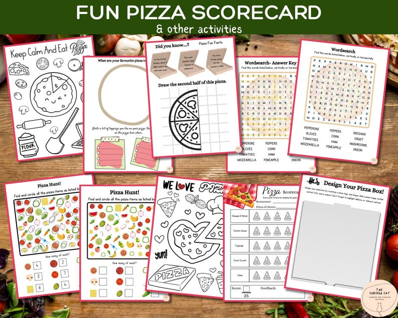 Pizza Party Printables, Italy Theme Activities for Children, Classroom ...